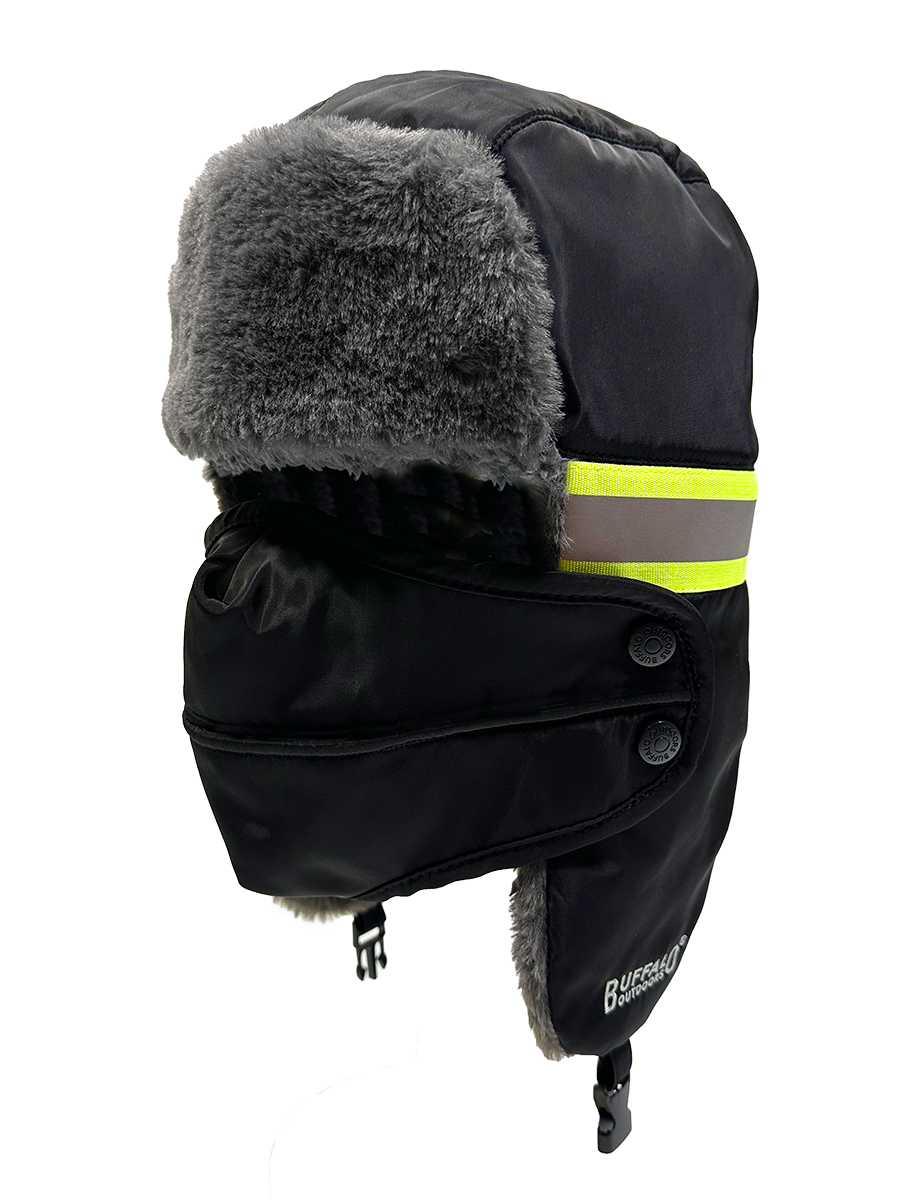Buffalo Outdoors® Workwear Black Reflective Aviator Hat